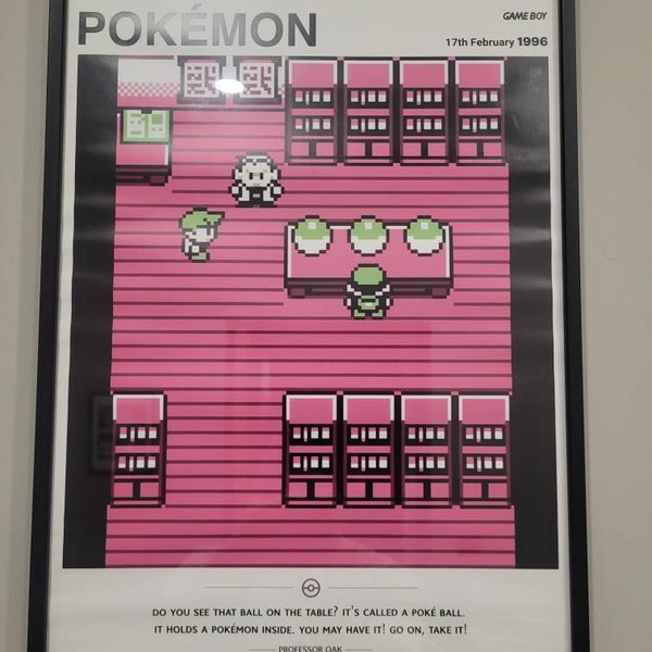 Pokémon (1996) for Gameboy - Video Game Poster, Minimalist, Red Version ...