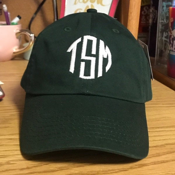 Ladies' Monogram Baseball Cap - Circle Shaped Letters - Custom Color ...