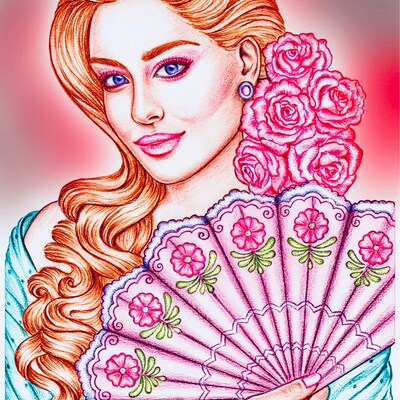 Veronica Adult Coloring Pages Premium Coloring Pages Grayscale Page ...