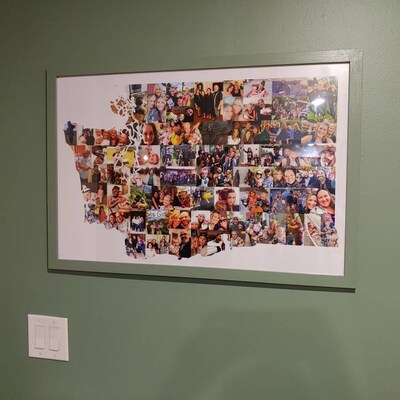 Custom Made Washington State Map Photo Collage, Travel Souvenir ...