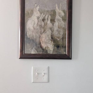 Bunnies in a Field Art Printable Digital Download Vintage Easter Print ...