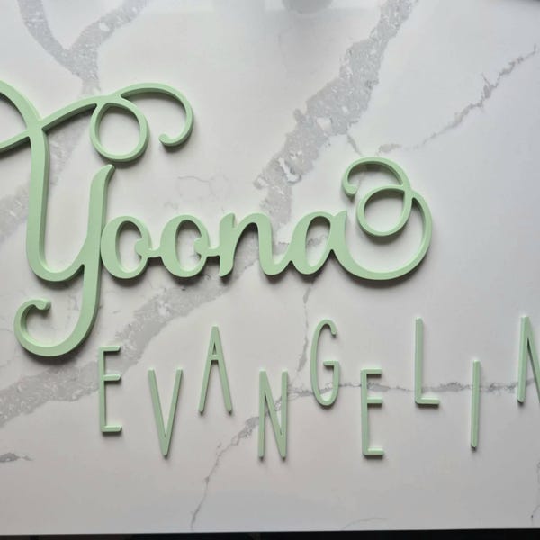 Decorative Elegant Wooden Name Wall Hanging Letters Everly Name Nursery ...