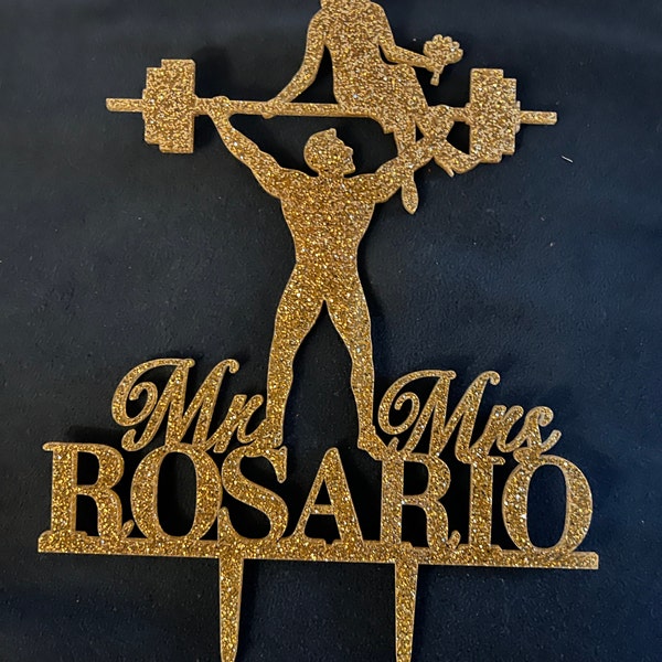 Weight Lifting Wedding Cake Topper | Fitness Gym Training Cake Topper ...