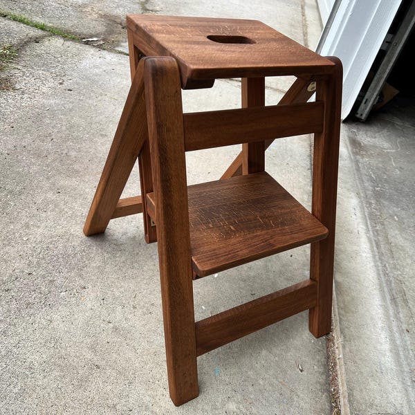 Step Stool, Kitchen Stool, Library Ladder, Handmade Stool, Foldable ...