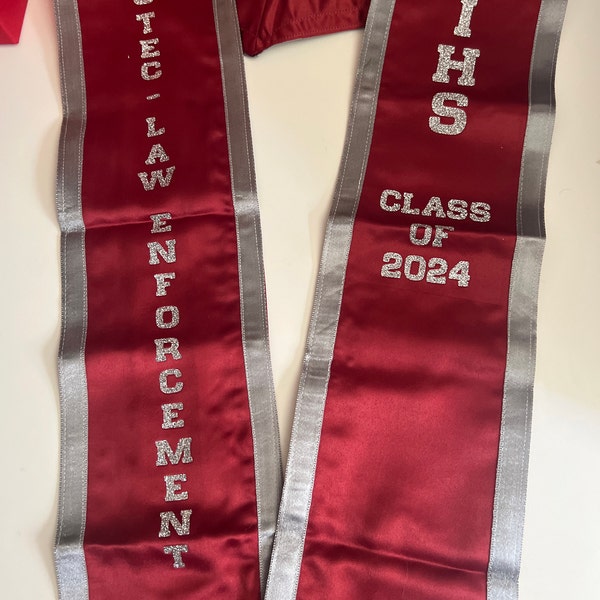 Customized Graduation Sash Custom Graduation Sash Personalized Sash Custom Text Sash Custom Sash ...