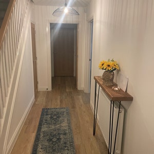 Omni Rustic Console Table With Black 3 Pin Hairpin Legs. hallway Table ...