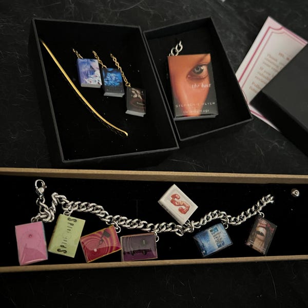 Custom Made Book Charm Bracelet (gold or Silver) - Etsy