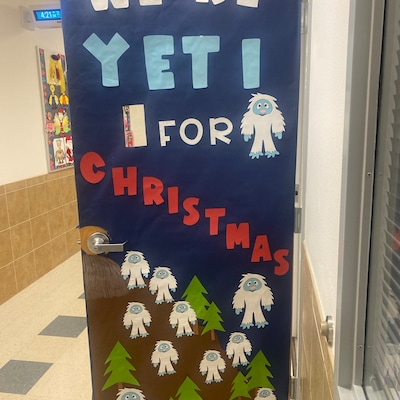 Winter Yeti Decor Classroom Bulletin Board Yeti Themed Door Set Winter ...