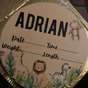 Custom Name Sign Round Baby Name Boy Nursery Sign Baby | Etsy