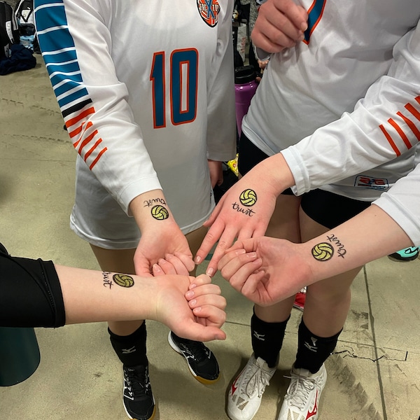 Team Pack of 14 Temporary Tattoos / Gold "trust" Volleyball / Water ...