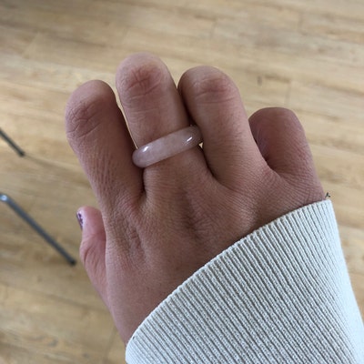 Rose Quartz Ring, Rose Quartz Band, Rose Quartz Jewellery for Women ...