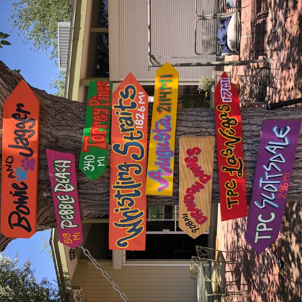 Set of 8 Directional Signs . Beach Signs . Tiki Signs . Custom ...