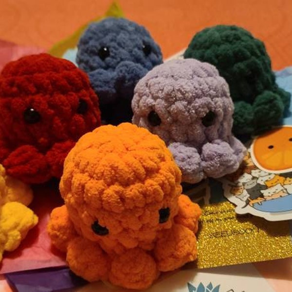 Emotional Support Octopus, Small Crochet Octopus, Stress Relief Desk ...