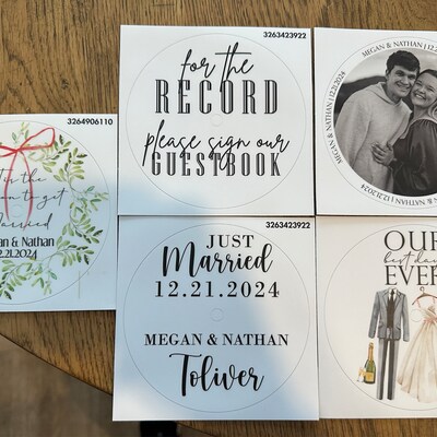 Wedding Record Table Numbers Custom Photo Vinyl Record Sticker for ...