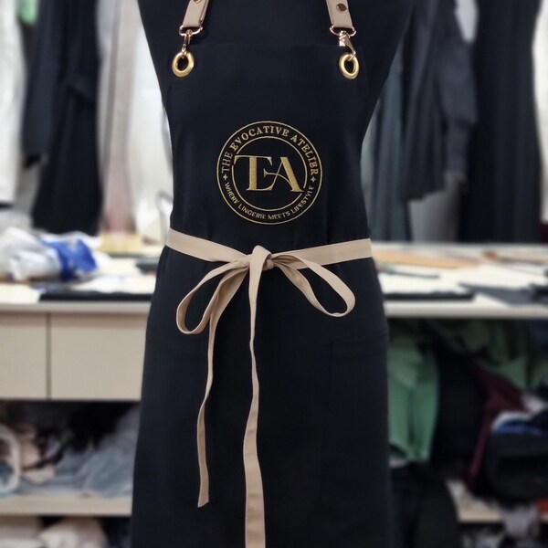 Logo Apron, Custom Logo Apron, Apron With Pockets, Customizable Apron ...