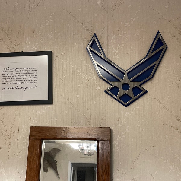 Air Force Logo, Military, Metal Art, Metal Wall Art, Home Decor, Metal ...