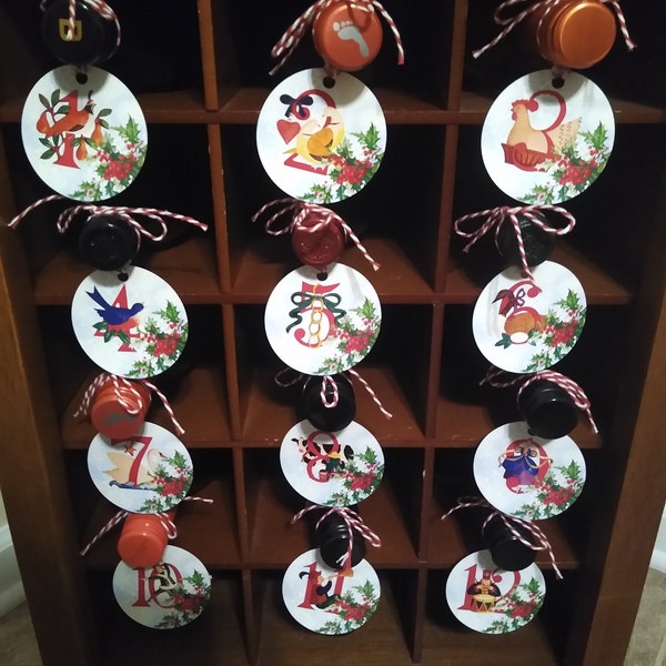 12 Days of Christmas Stickers, Happy Holidays Gift Tags, Present ...