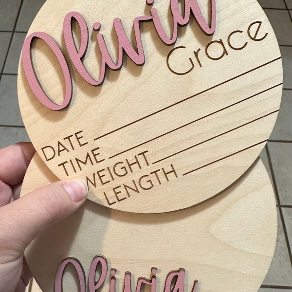 Baby Announcement Sign With Birth Stats | Footprint Sign for Newborn ...