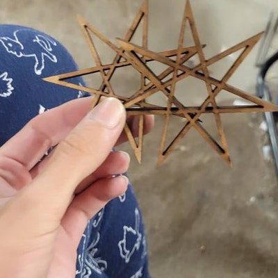 4 Pack 7 Point-open-heptagram Elven Star-fairy Star laser Cut Made in ...