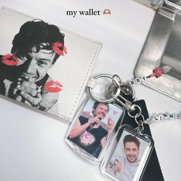 Liam Payne Keychain - Double Sided Photo Frame With Beaded Name Charm ...