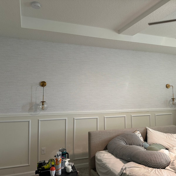 White Wall Molding Kit, Pre-cut 4cm Wall Molding Kit, Peel & Stick ...