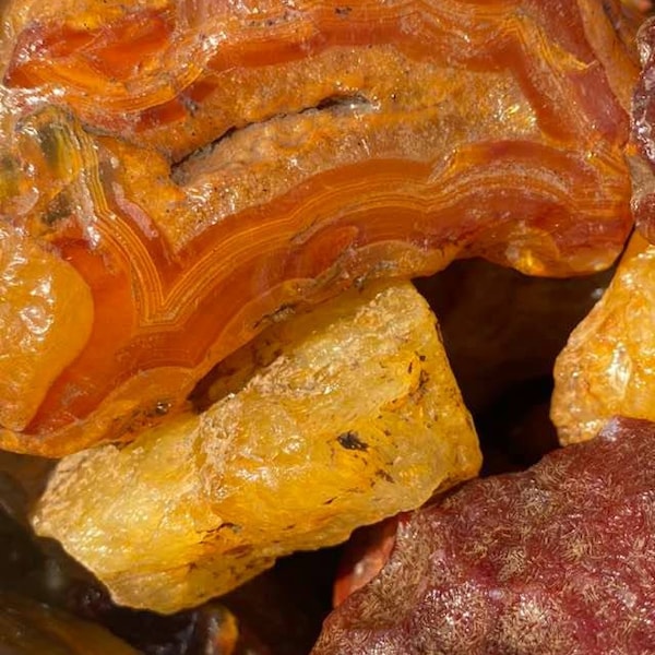 Extremely Rare Carnelian Tube Agate for Lapidary Slab Multy Colored Red ...