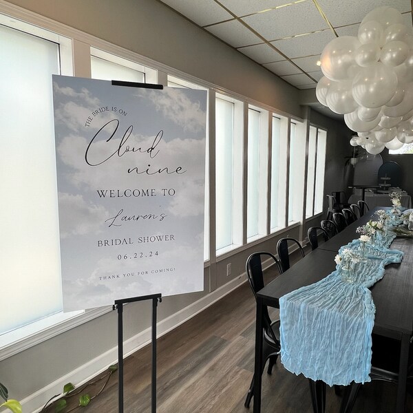 On Cloud Nine Bridal Shower Welcome Sign Template, Bride is on Cloud 9 ...