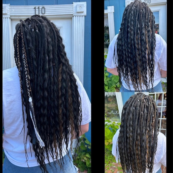 Sugar Mountain Ombre Synthetic Dreadlocks: Black, Gray & White ...