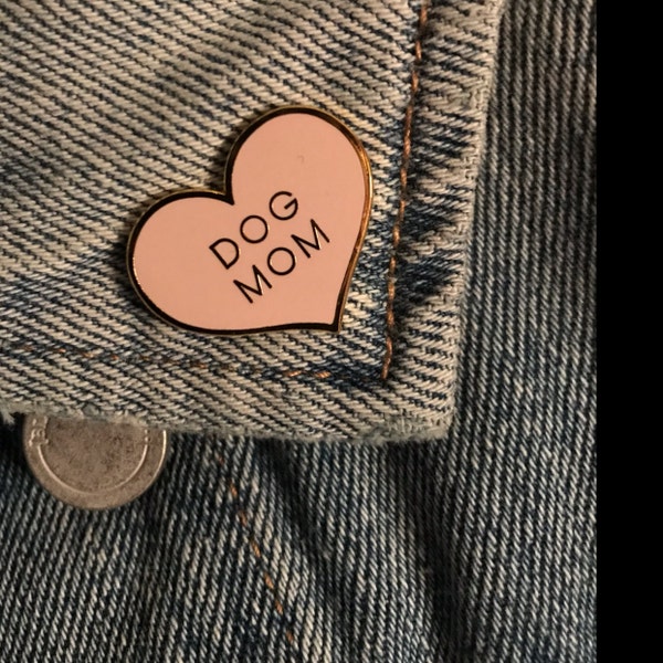 Dog Mom Enamel Pin/dog Mom Gift/ Dog Pin/mothers Day Gift /pink Heart ...
