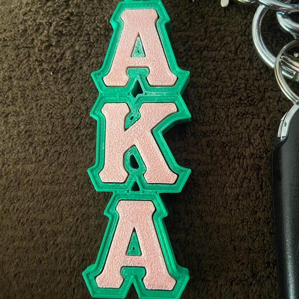 Alpha Kappa Alpha Inspired AKA Pink and Green Keychain Bag Tag - Etsy