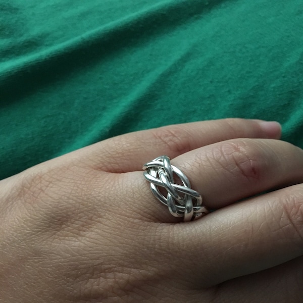 Ladies Five Band Puzzle Ring 5Q in Sterling Silver or Gold - Etsy