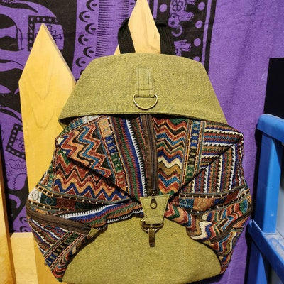 Tribal Woven Backpack Boho Aztec Hippie Southwestern Baja Pattern Style ...