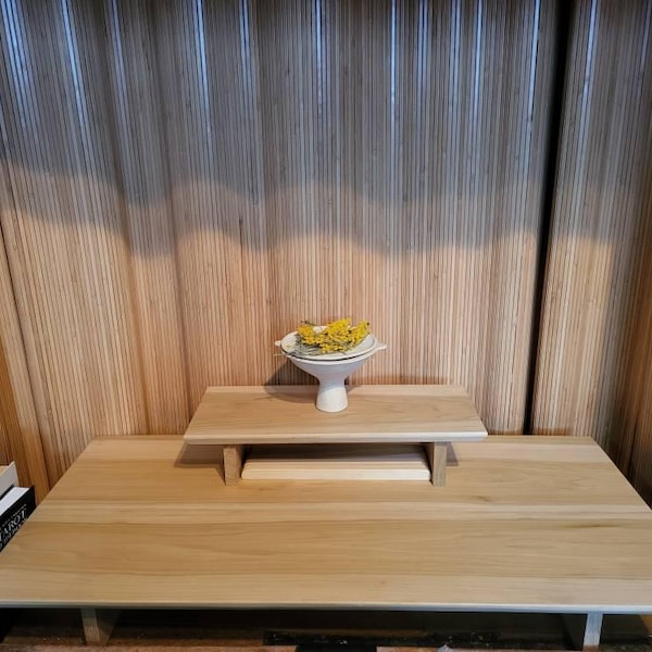 Altar Table, 2 Set, 2 Tier Altar Table, Crystal Shelf, Small Space ...