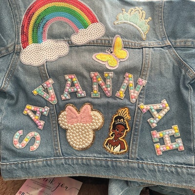 Personalized Girls Denim Jacket Crystal Jacket Name Jacket - Etsy