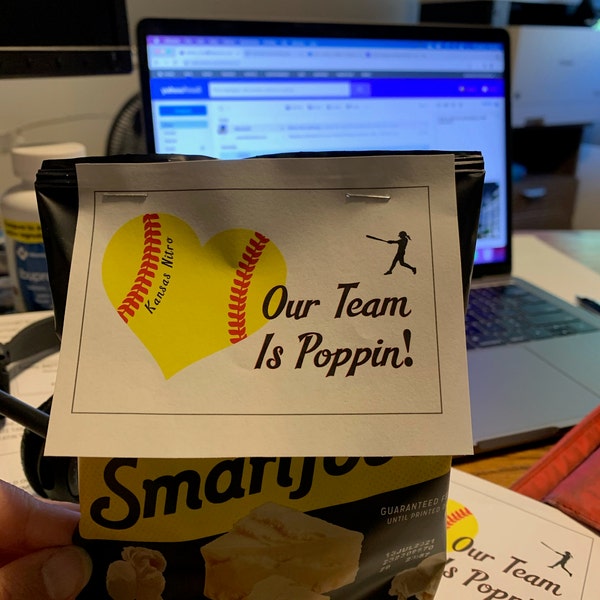 Sports Tags/ Treat Tags/ Kids/ Baseball/ Team/ Treat/ Snacks/ Instant ...