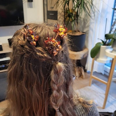 Autumn Wedding Terracotta Purple Fall Hair Flowers Bridal Wedding ...