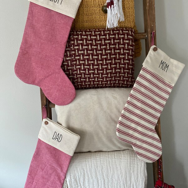 Personalized Christmas Stocking, Plaid, Monogrammed, Family and Pets ...