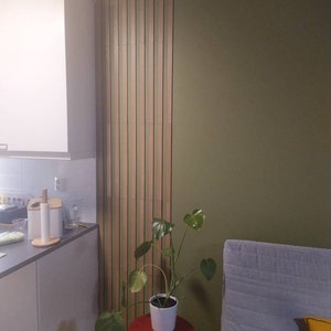 Wood Slat Wall Panel, Apartment Decor, Nerrow Size 30 Mm, Walnut Color ...