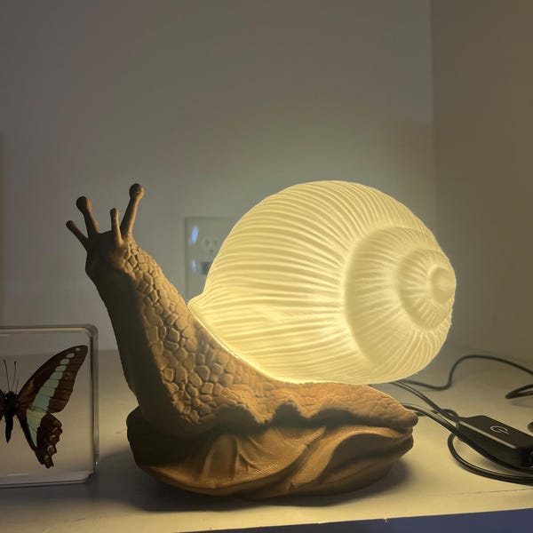 Bright Snail Desk Lamp - Night Light, Vibrant Home Decor, Bedside Lamp ...