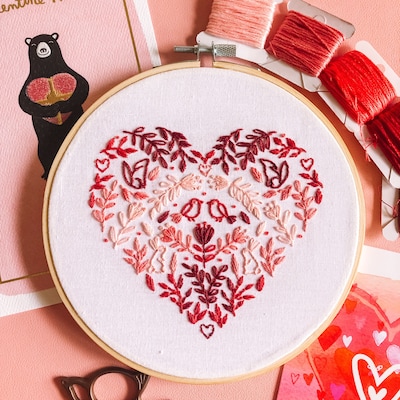 Folk Art Love Hand Embroidery Pattern Digital PDF Pattern, Folk Animal ...