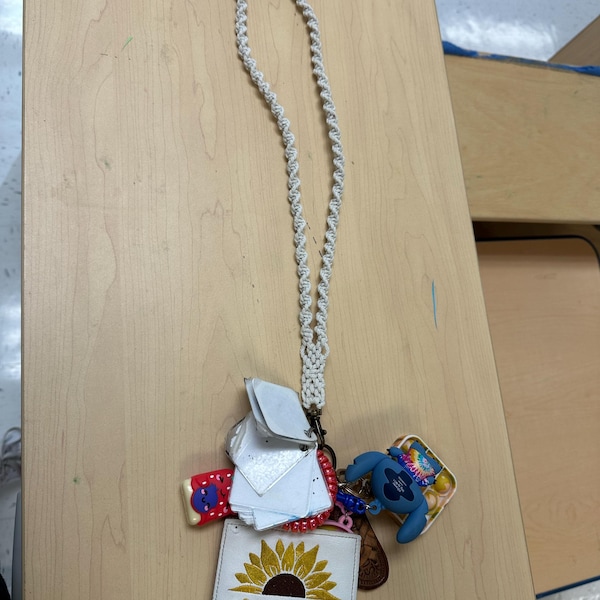 Daisy Retractable Badge Reel, Teacher ID Holder, Beaded Badge Accessory ...