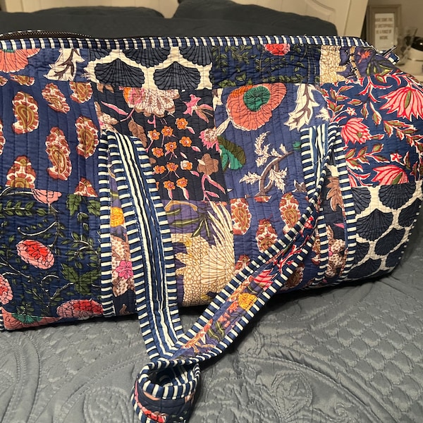 Quilted Cotton Handprint Large Backpack Eco Friendly Sustainable Sturdy ...
