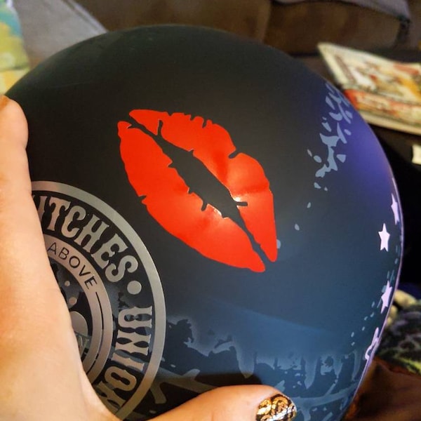 Lips Reflective Decal, Kiss Helmet Sticker, Smack Motorcycle Sticker ...