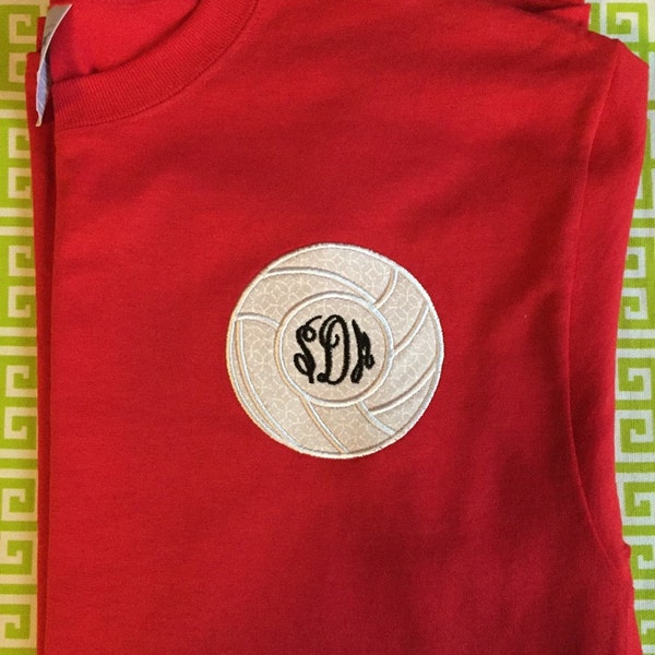 Volleyball Monogram Applique Digital Machine Embroidery Design 4 Sizes ...