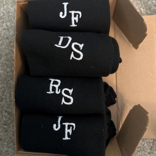 Wedding Socks, Groomsmen Initial Socks, Gift for Groomsmen, Embroidery ...