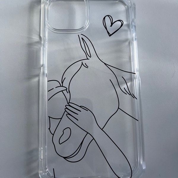 Custom Line Art iPhone Case Personalized Gift for Him and Her Unique ...