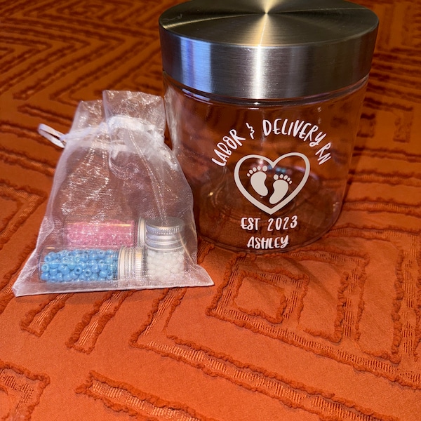 Birth and Delivery Tracking Jar With Beads- Personalized for Labor ...