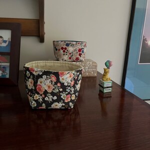 Extra Small Fabric Basket|fabric Bin|storage Solutions|green Floral and ...