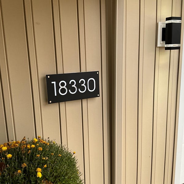 Illuminated House Sign Modern ,LED House Number, Vertical Address ...