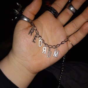 Horror Bat & Text Chain Gothic Aesthetic Jewelry | Etsy